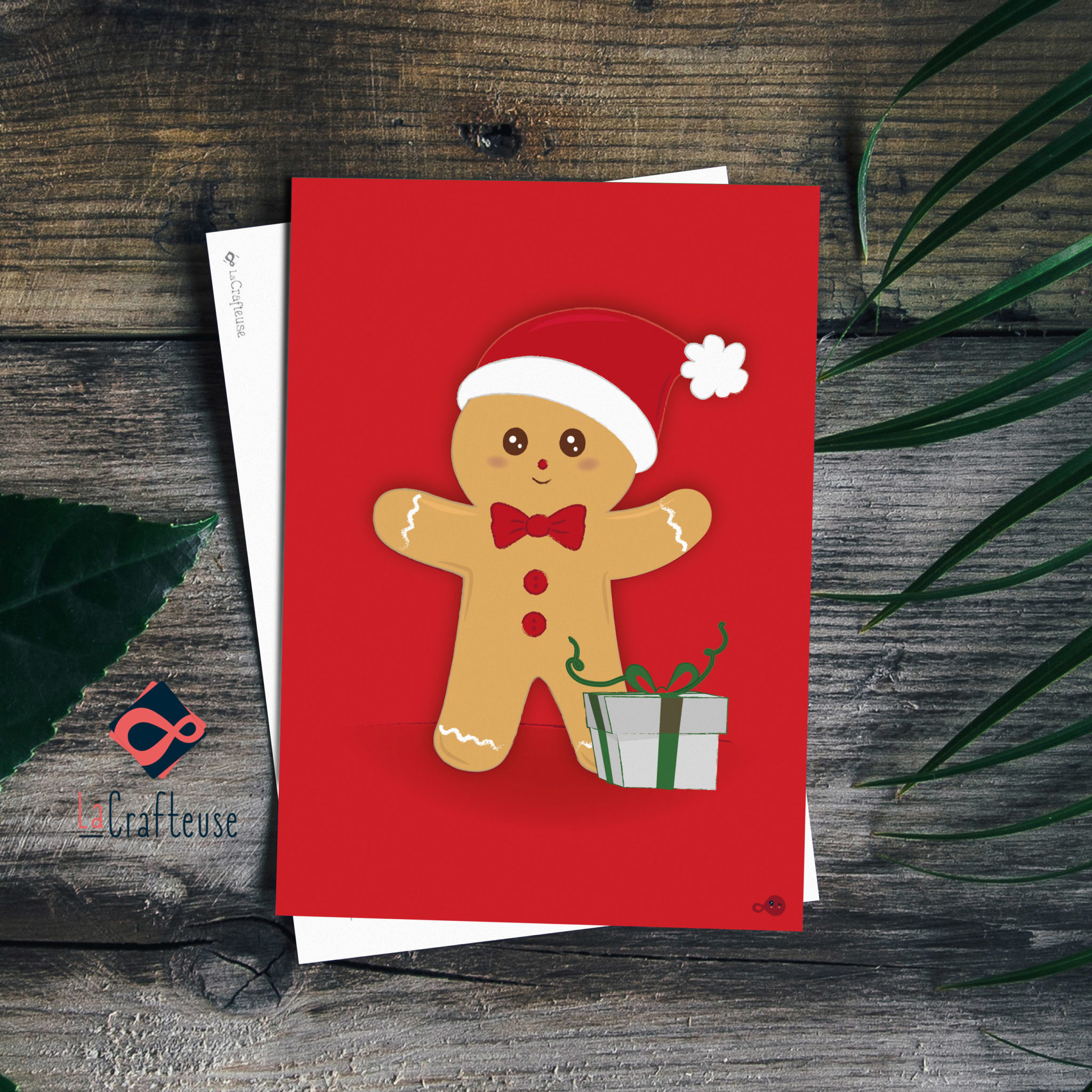 NOËL : CARTE BONHOMME PAIN D'EPICES - La Crafteuse